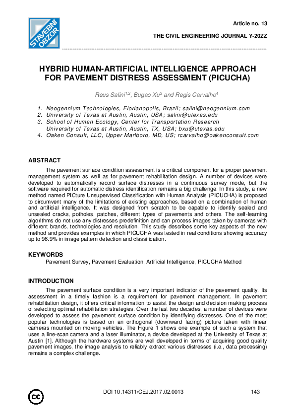 (PDF) Hybrid Human-Artificial Intelligence Approach for Pavement Distress Assessment (Picucha)