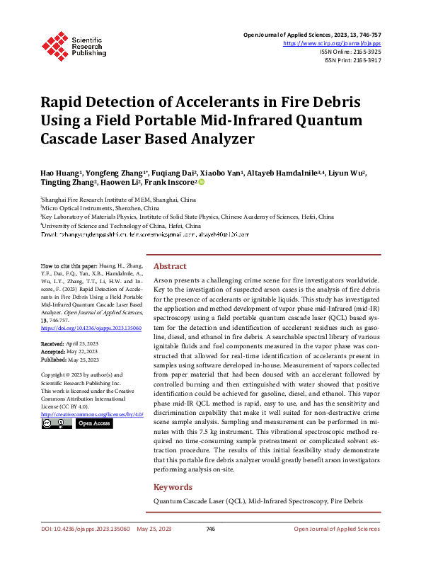(PDF) Rapid Detection of Accelerants in Fire Debris Using a Field ...