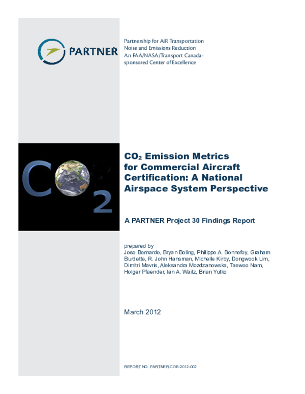 (PDF) CO2 Emission Metrics for Commercial Aircraft Certification: A ...