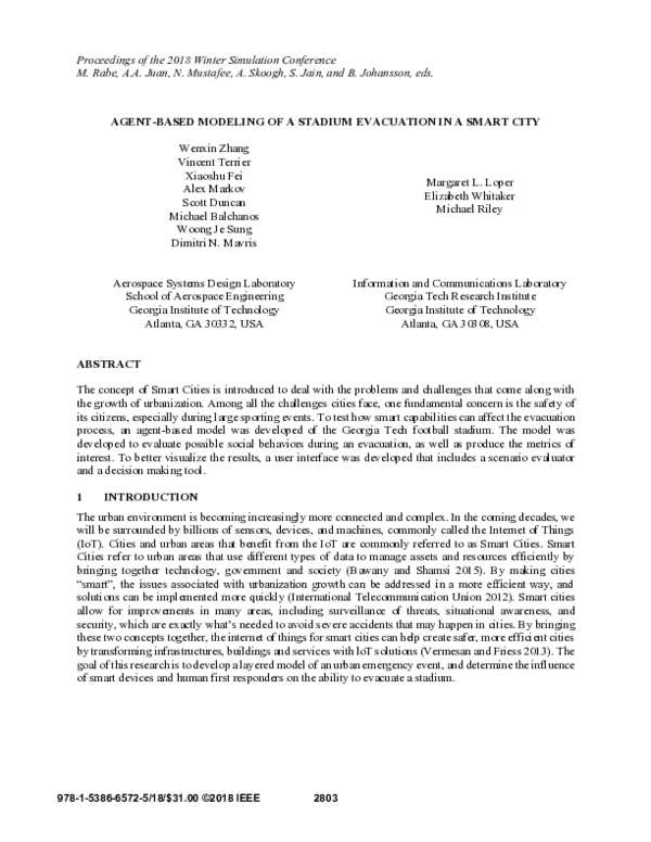 (PDF) Agent-based modeling of a stadium evacuation in a smart city