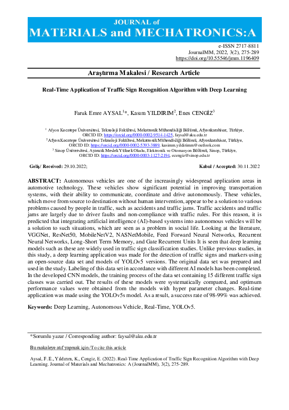 Pdf Real Time Application Of Traffic Sign Recognition Algorithm With 6007