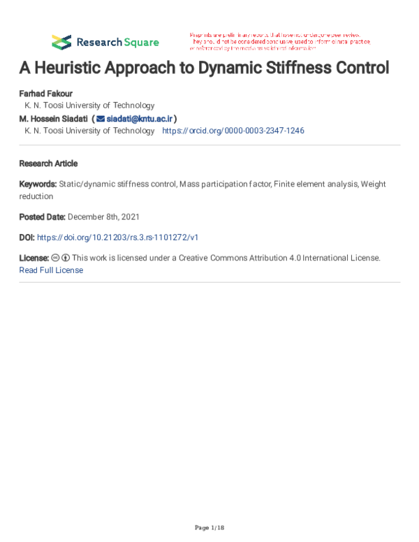 (PDF) A Heuristic Approach to Dynamic Stiffness Control