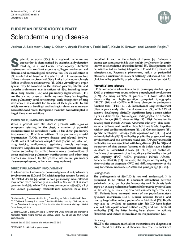 (PDF) Scleroderma lung disease