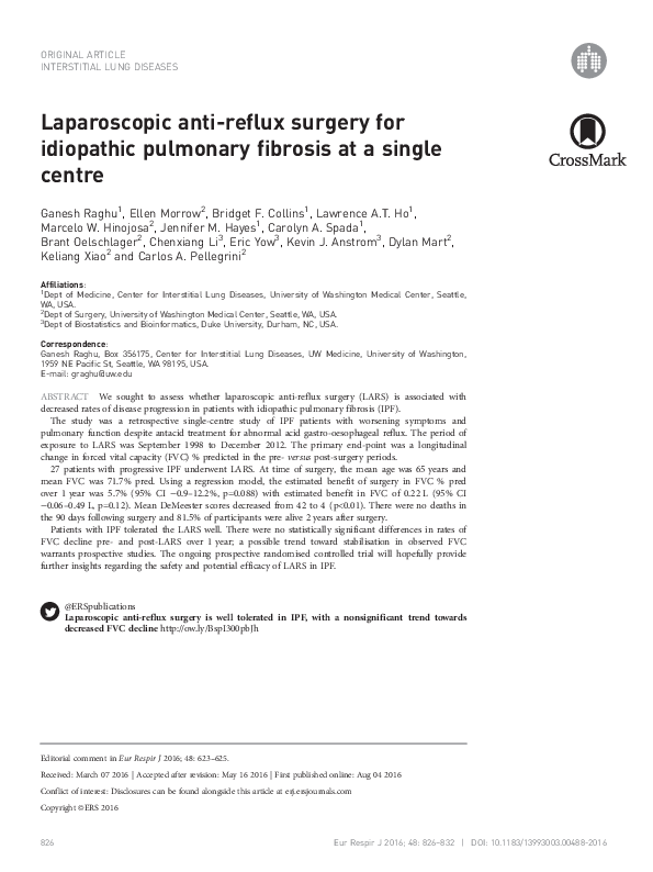 (PDF) Laparoscopic anti-reflux surgery for idiopathic pulmonary ...