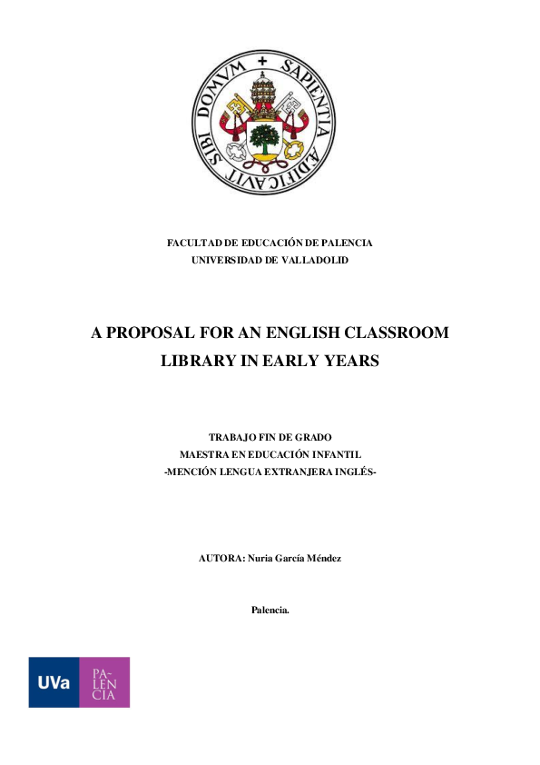 (PDF) A proposal for an english classroom library in early years