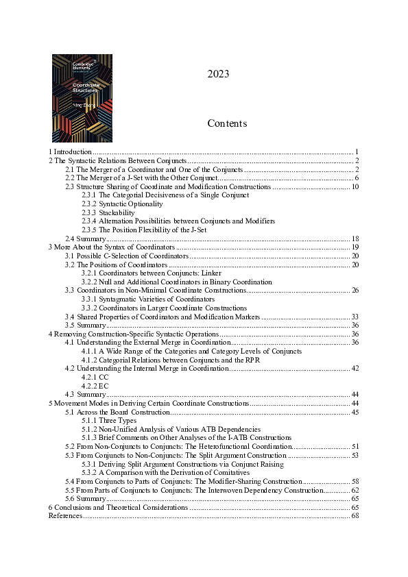 (PDF) The full TOC of Coordinate Structures