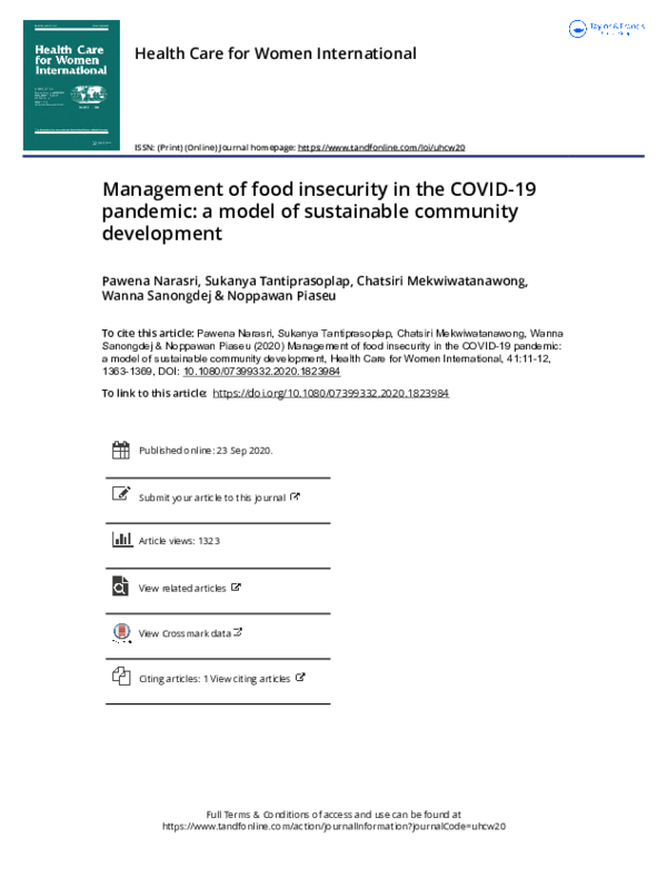 (PDF) Management of food insecurity in the COVID-19 pandemic: a model ...