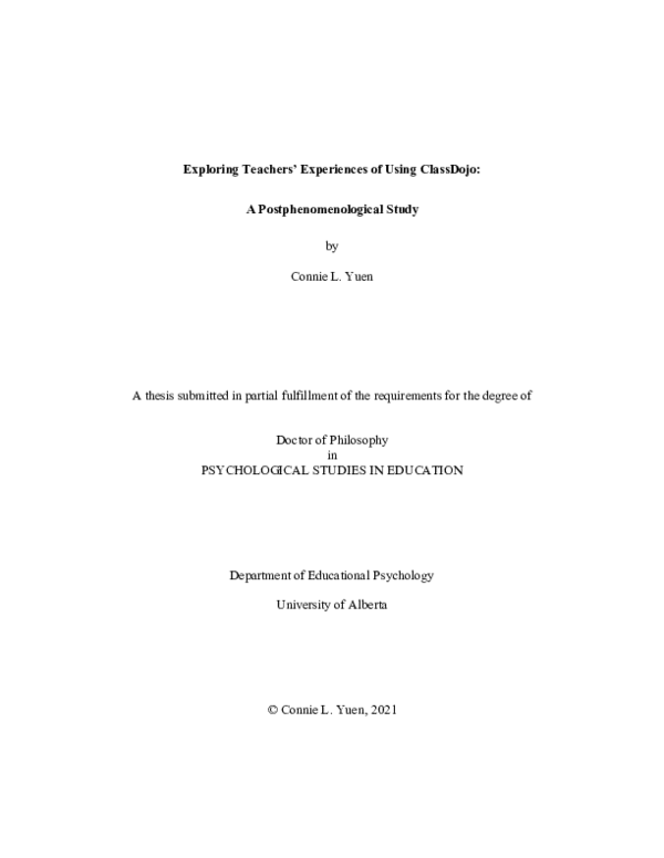 (PDF) Exploring Teachers’ Experiences of Using ClassDojo: A ...