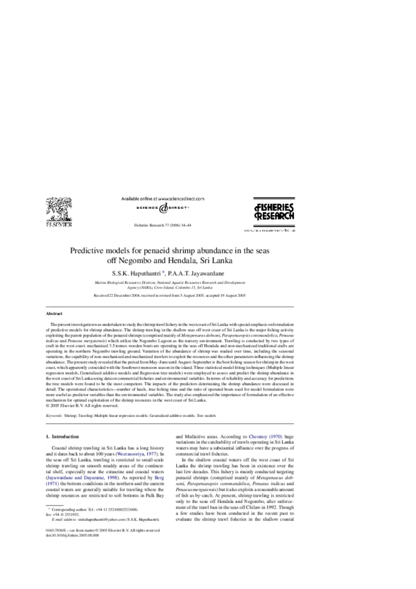 (PDF) Predictive models for penaeid shrimp abundance in the seas off ...