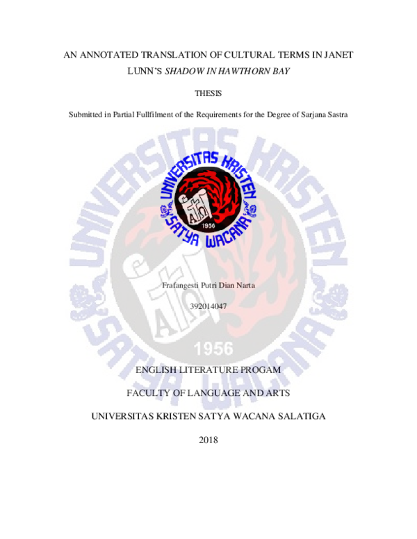 (PDF) An Annotated Translation of Cultural Terms in Janet Lunn’s Shadow ...