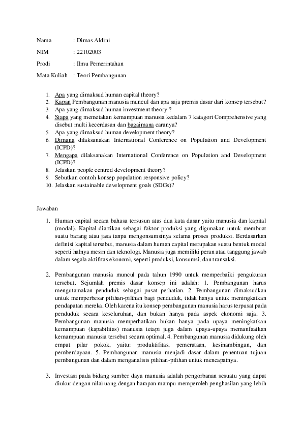 (PDF) Dimas teori pembangunan