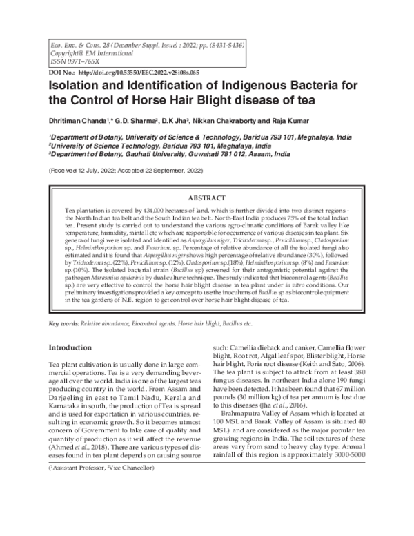 (PDF) Isolation and Identification of Indigenous Bacteria for the ...