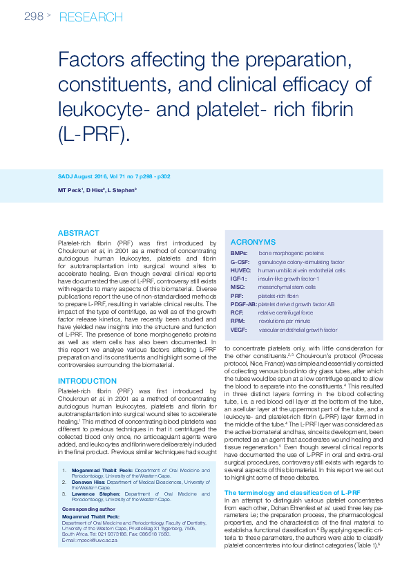 (PDF) Factors affecting the preparation, constituents, and clinical ...
