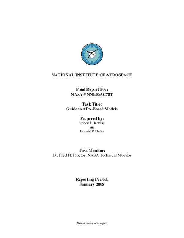 (PDF) Guide to APA-Based Models