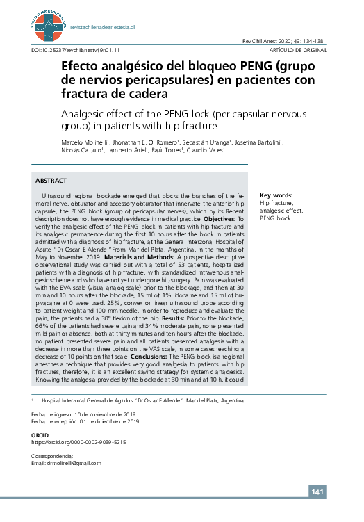 (PDF) Pericapsular Nerve Group (PENG) Block for Hip Fracture