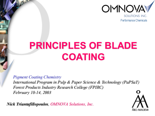 (PDF) PRINCIPLES OF BLADE COATING