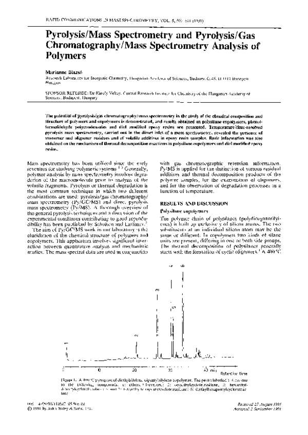 (PDF) Pyrolysis/mass spectrometry and pyrolysis/gas chromatography/mas ...