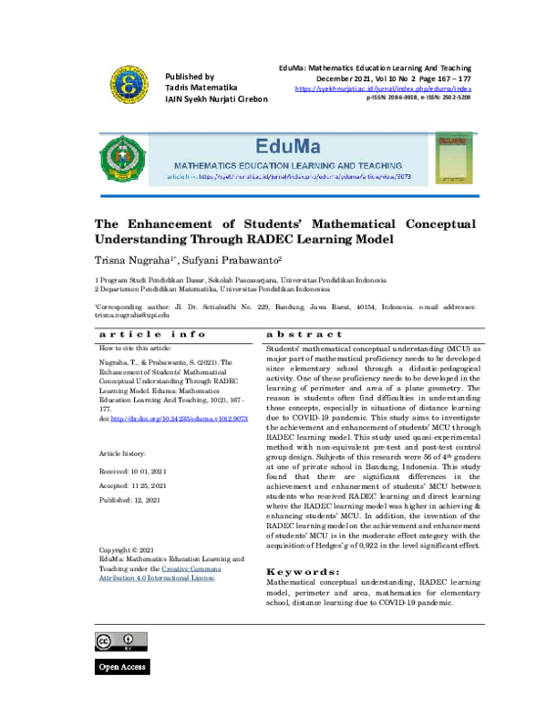 (PDF) The Enhancement of Students’ Mathematical Conceptual ...