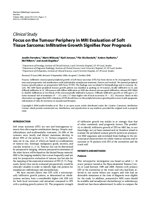 (PDF) ClinicalStudy Focus on the Tumour Periphery in MRI Evaluation of ...