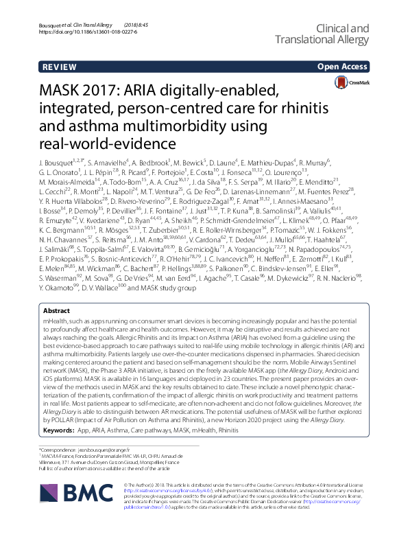(PDF) MASK 2017: ARIA digitally-enabled, integrated, person-centred care for rhinitis and asthma ...
