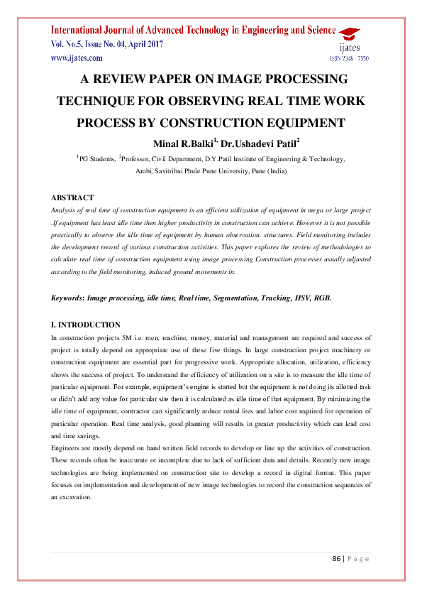(PDF) A Review Paper on Image Processing Technique for Observing Real ...