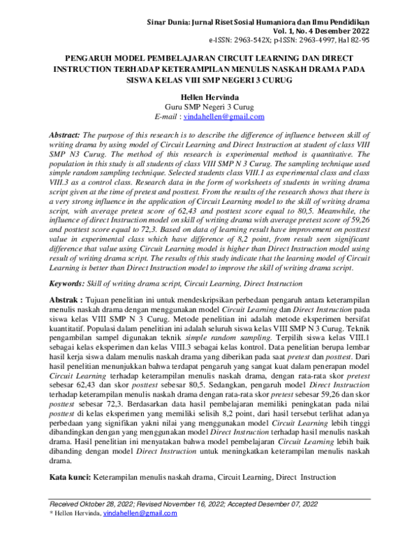 (PDF) Pengaruh Model Pembelajaran Circuit Learning Dan Direct Instruction Terhadap Keterampilan ...