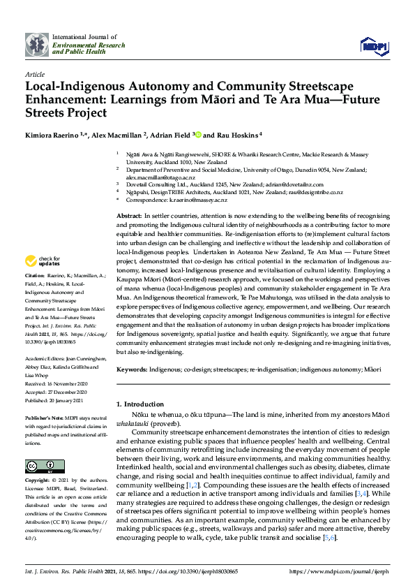 (PDF) Local-Indigenous Autonomy and Community Streetscape Enhancement ...