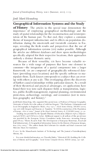 (PDF) Geographical Information Systems and the Study of History
