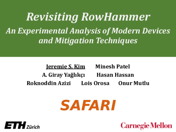 Pdf Revisiting Rowhammer An Experimental Analysis Of Modern Dram Devices And Mitigation