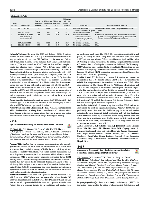 (PDF) Optical Surface Monitoring for Non-Spine Bone SBRT Patients
