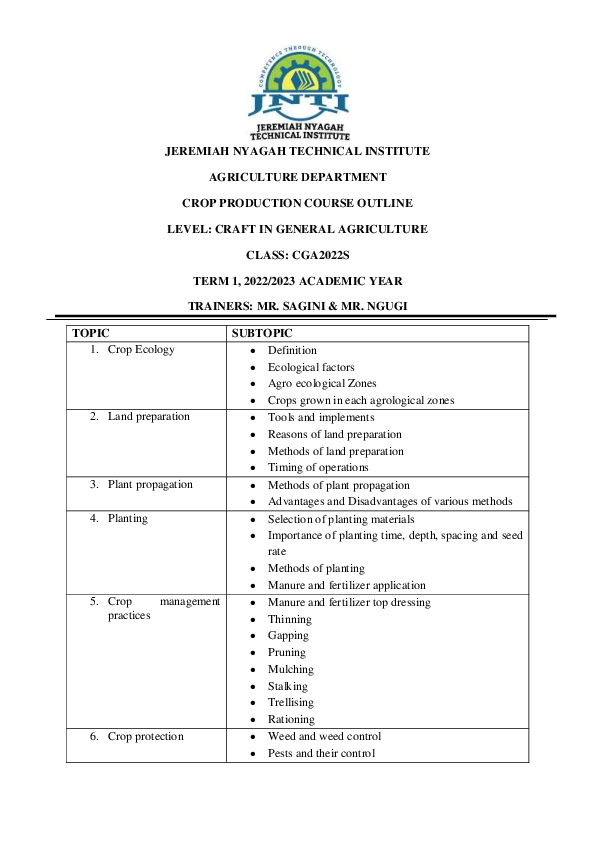 (PDF) CROP PRODUCTION LECTURE NOTES 2