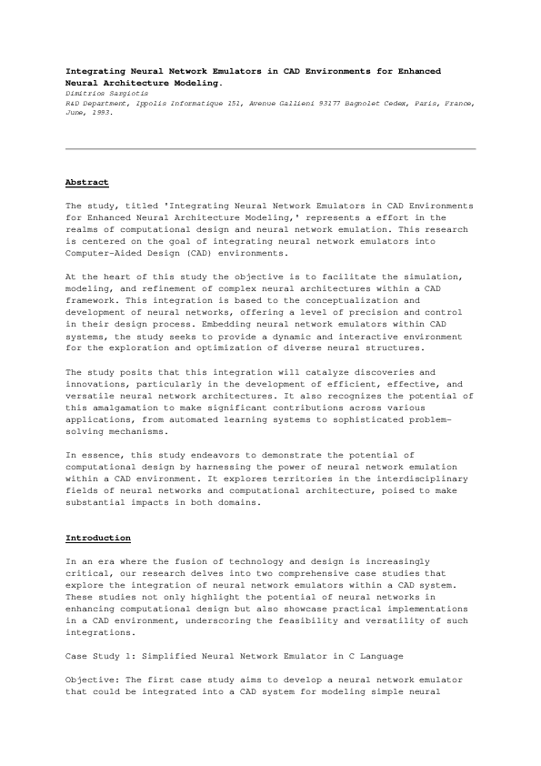 (PDF) Integrating Neural Network Emulators in CAD Environments for Enhanced Neural Architecture ...