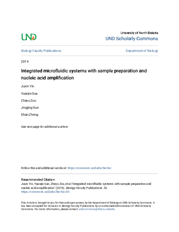 (PDF) Integrated microfluidic systems with sample preparation and nucleic acid amplification