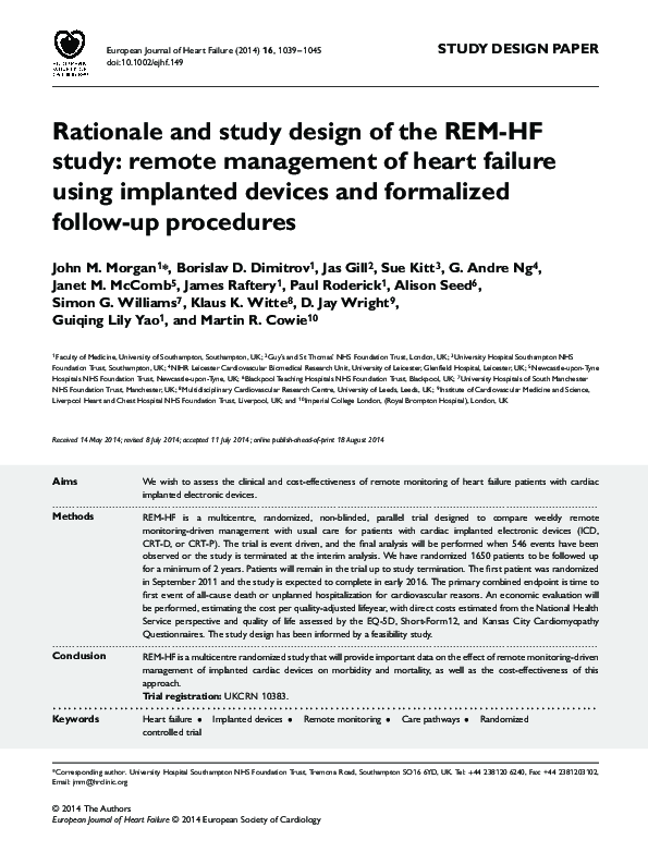(PDF) Rationale and study design of the REM-HF study: remote management ...