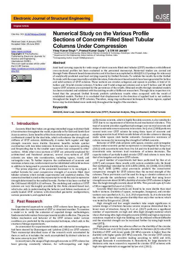 (PDF) Numerical Study on the Various Profile Sections of Concrete ...