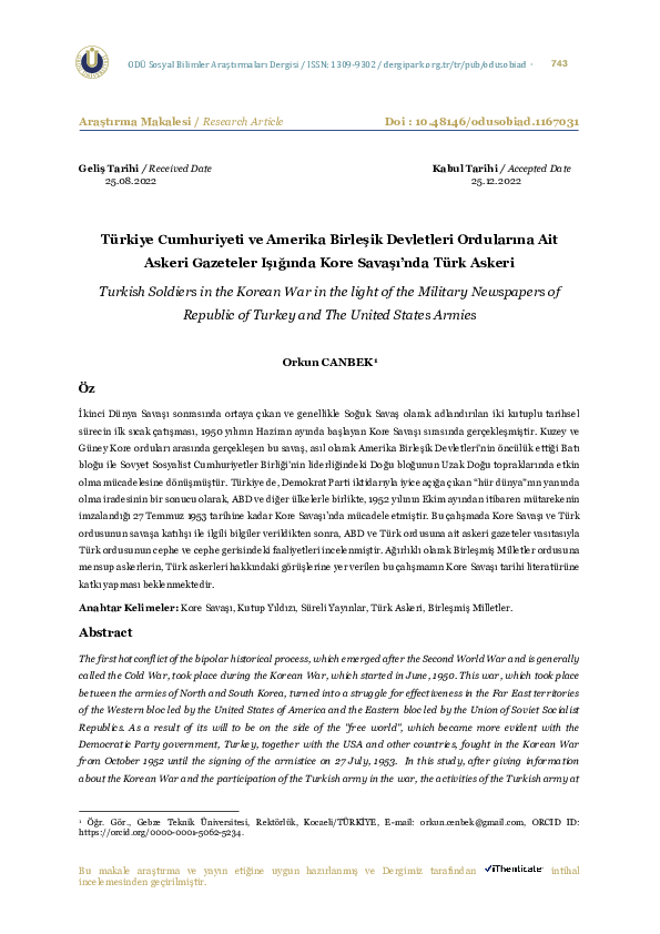 (PDF) Türkiye Cumhuriyeti ve Amerika Birleşik Devletleri Ordularına Ait Askeri Gazeteler ...