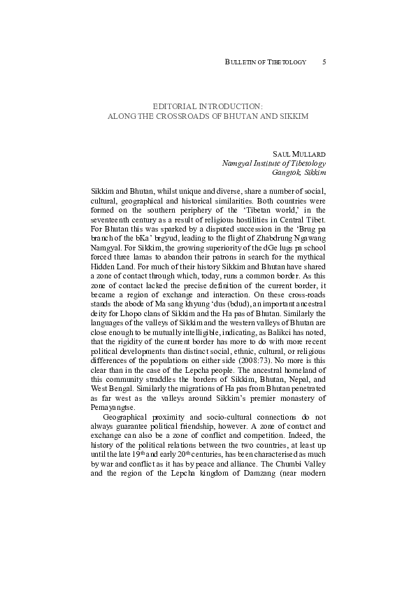 (PDF) Along the Crossroads of Bhutan and Sikkim