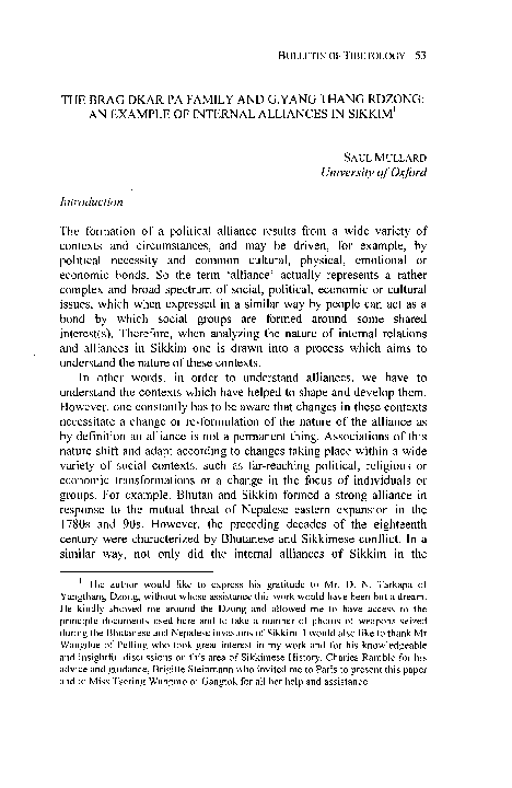 (PDF) «The Brag dkar pa family and g. Yang thang rdzong: an Example of ...