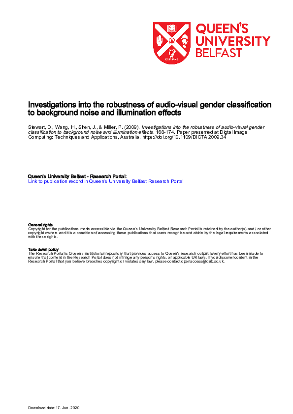 (PDF) Investigations into the Robustness of Audio-Visual Gender ...