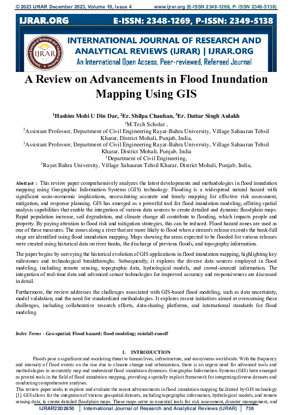 (PDF) A Review on Advancements in Flood Inundation Mapping Using GIS