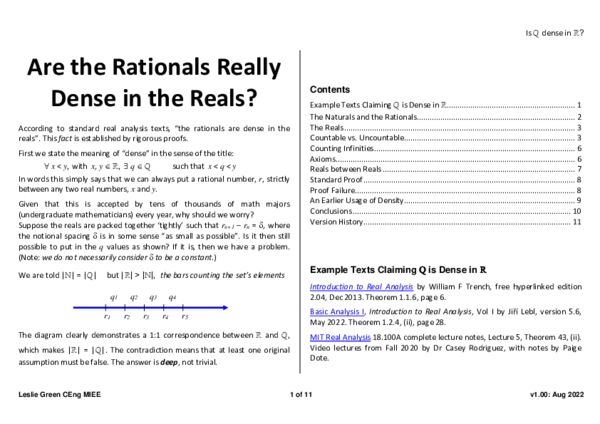 (PDF) Are the Rationals Really Dense in the Reals?