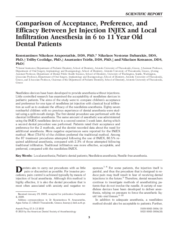 (PDF) Comparison of Acceptance, Preference, and Efficacy Between Jet ...