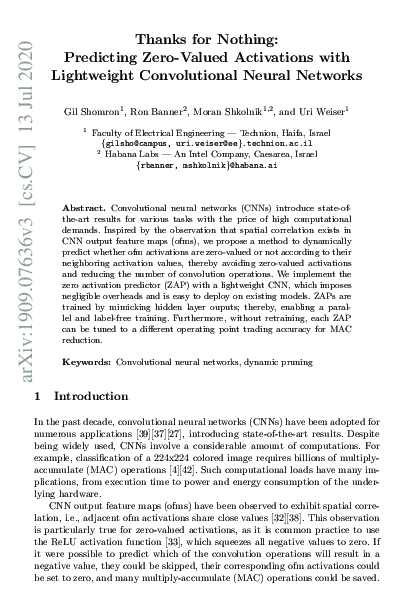 (PDF) Thanks for Nothing: Predicting Zero-Valued Activations with ...