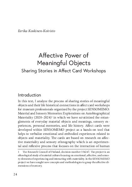 (PDF) Affective Power of Meaningful Objects: Sharing Stories in Affect ...