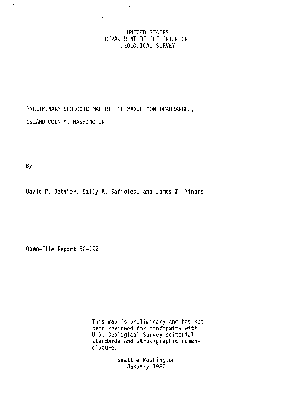 (PDF) Preliminary Geologic Map of the Maxwelton Quadrangle
