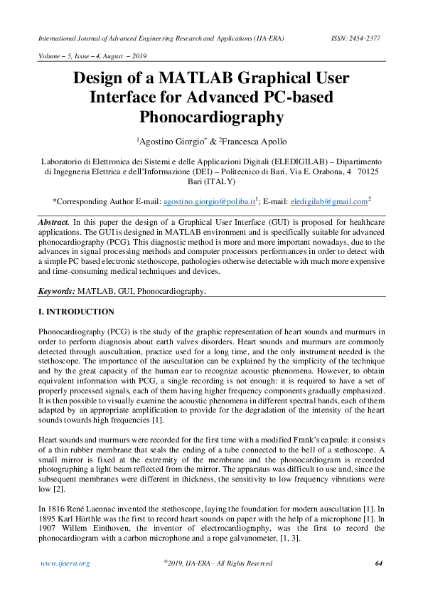 Pdf Design Of A Matlab Graphical User Interface For Advanced Pc Based