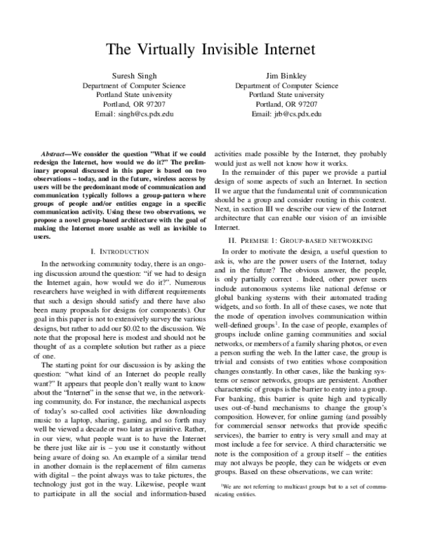 (PDF) The Virtually Invisible Internet