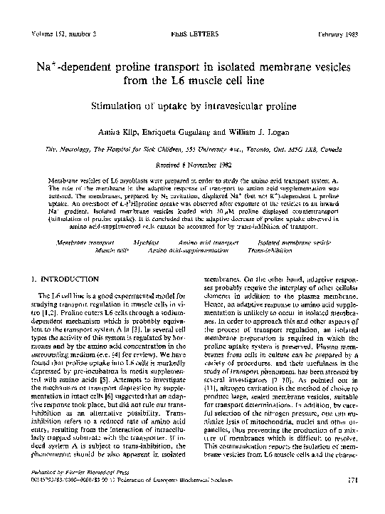 (PDF) Na+-dependent proline transport in isolated membrane vesicles ...