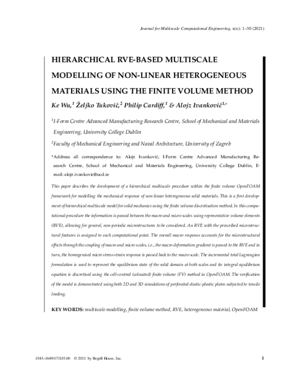 (PDF) Hierarchical RVE-based multiscale modelling of non-linear ...