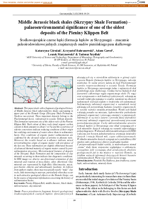 (PDF) Middle Jurassic black shales (Skrzypny Shale Formation ...